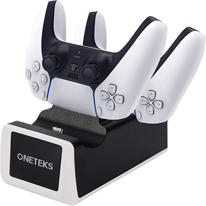 PS 5- Стойка за двойно зареждане на контролер Play Station 5, черна ...