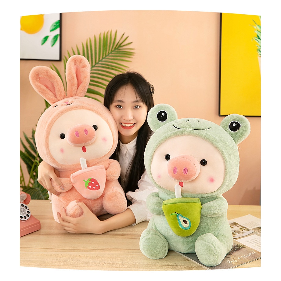 Porc in costum de broasca, Poliester, 40 cm, Verde - eMAG.ro