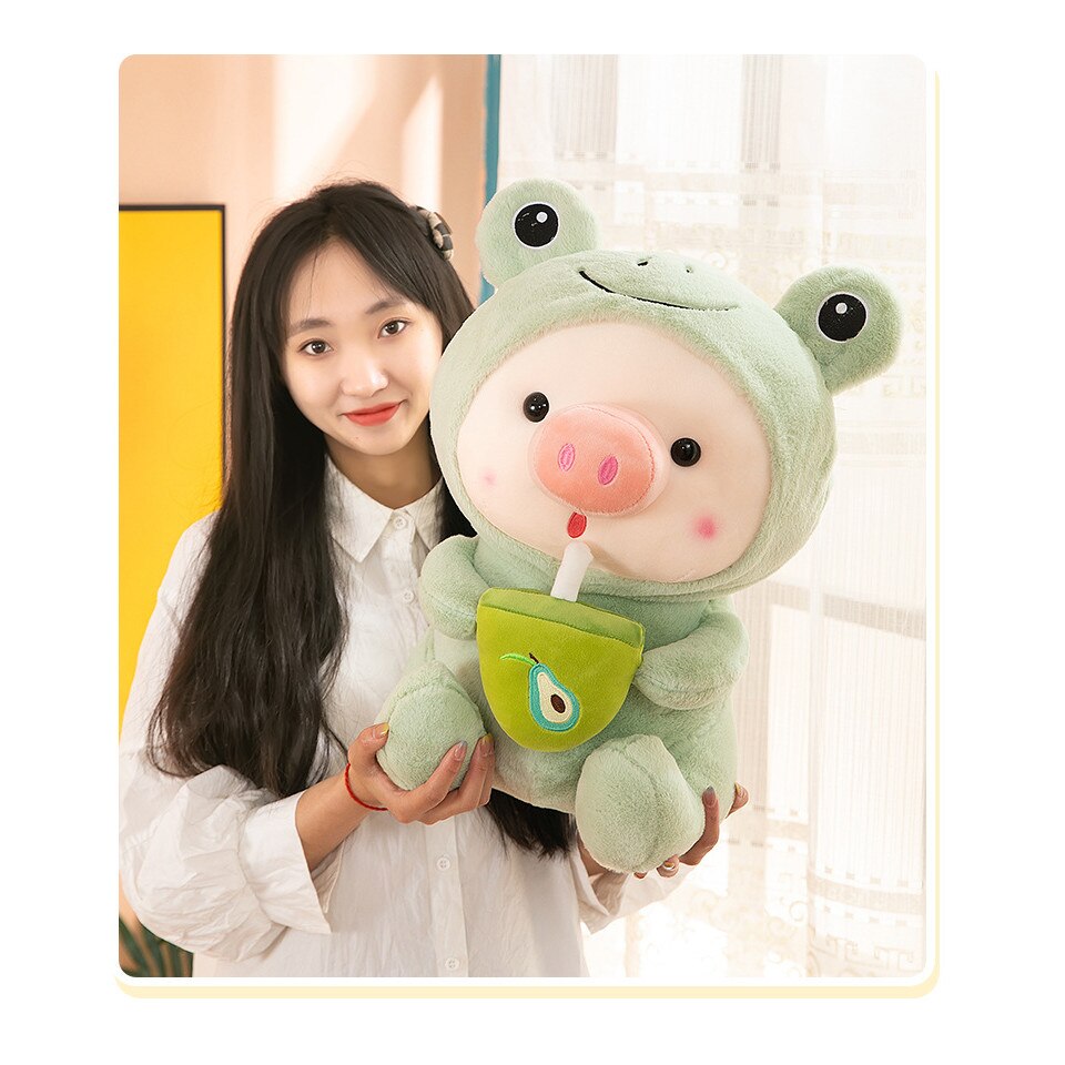 Porc in costum de broasca, Poliester, 40 cm, Verde - eMAG.ro