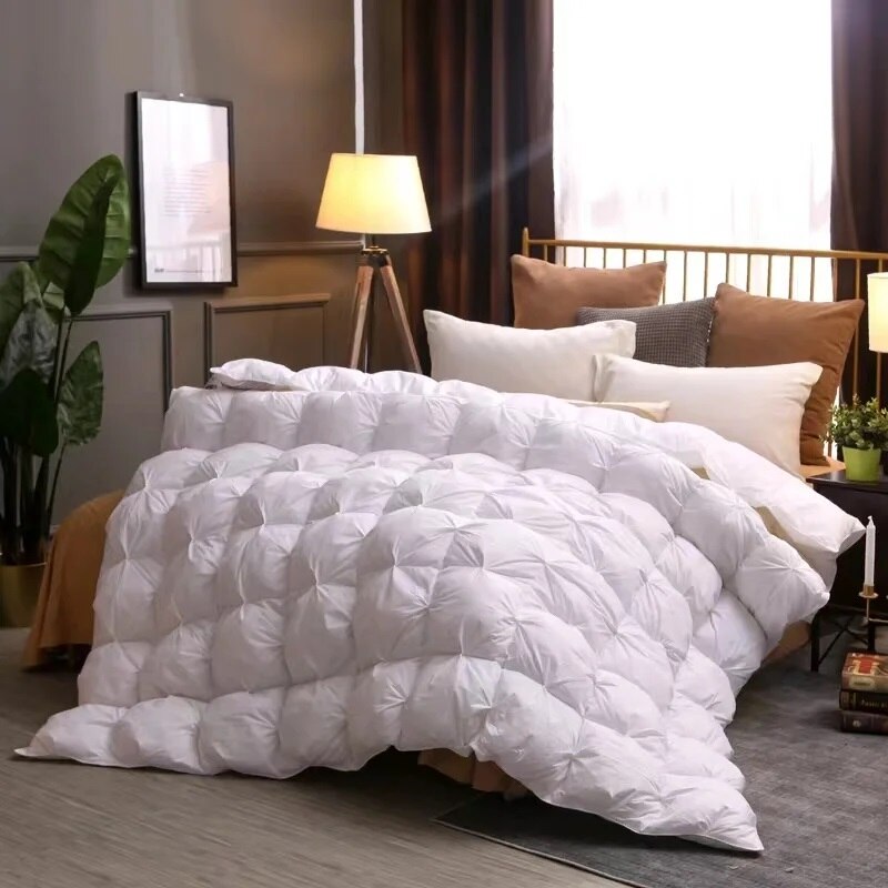 Pilota casetata puf gasca Luxury 200x230 cm, alba - eMAG.ro