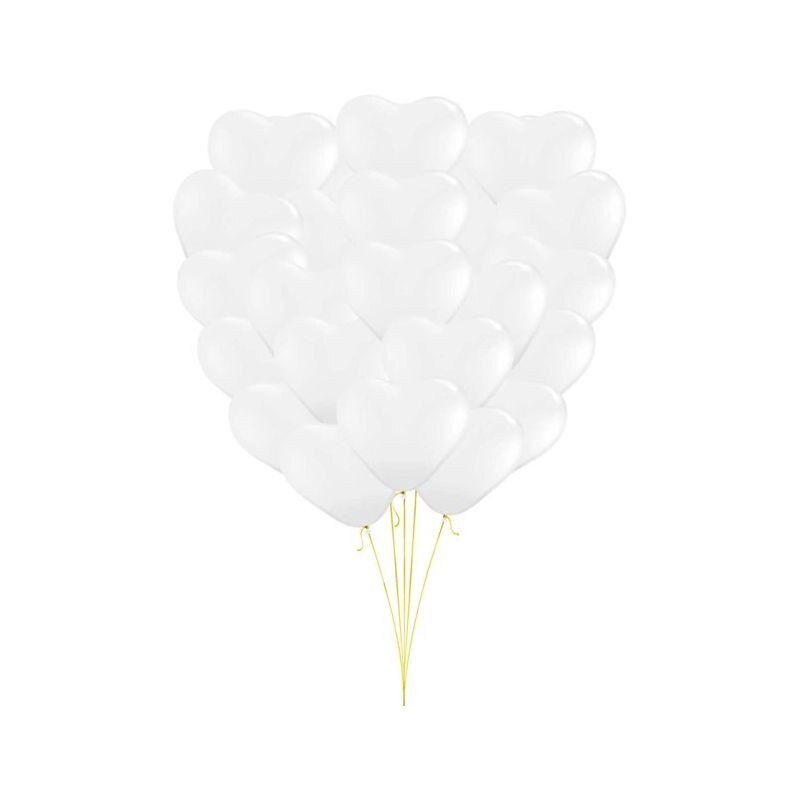 Set 100 baloane forma inimioara, PROCART, 30 cm, latex alb - eMAG.ro