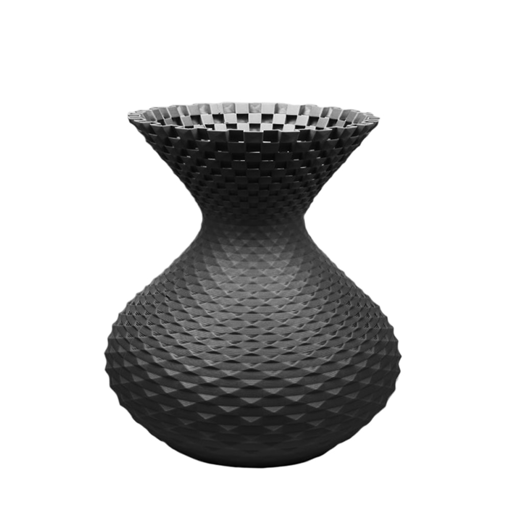 Vaza ornamentala Tagwerk Flechtwerk, 3D Print, forma conic, grafit ...