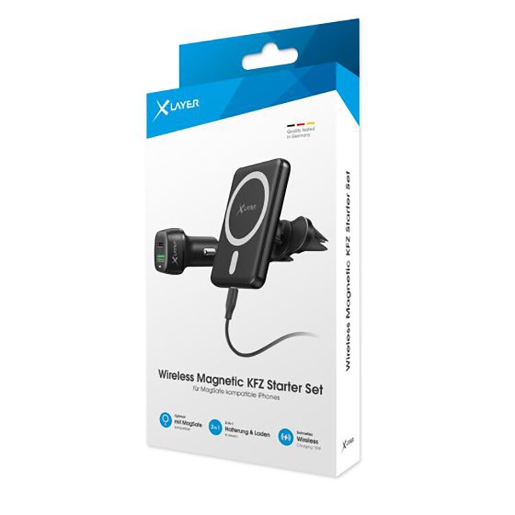 Kit suport auto cu incarcare wireless MagSafe si incarcator auto 20W ...