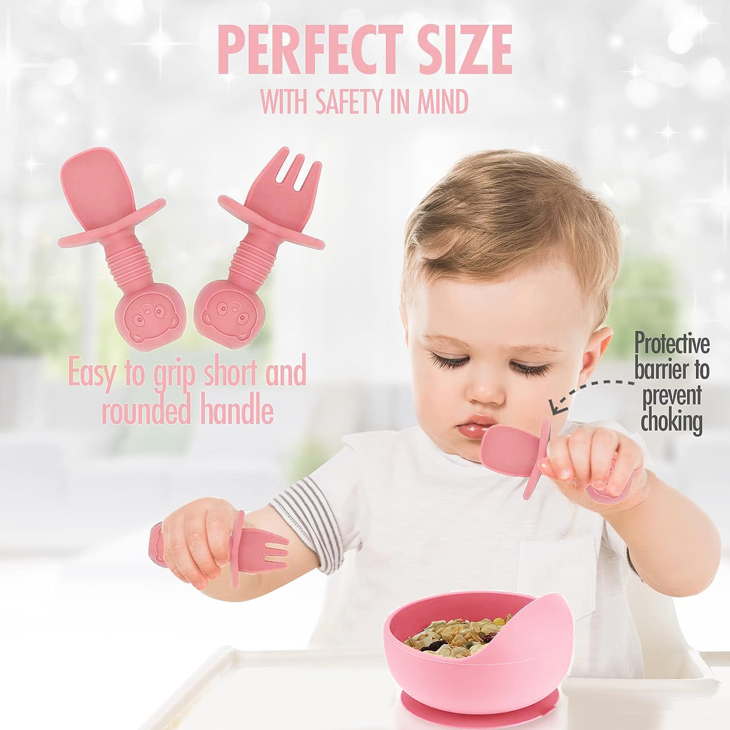 Set 10 piese hranire bebe, diversificare, silicon, baveta, farfurie, bol cu ventuza, lingurita ...