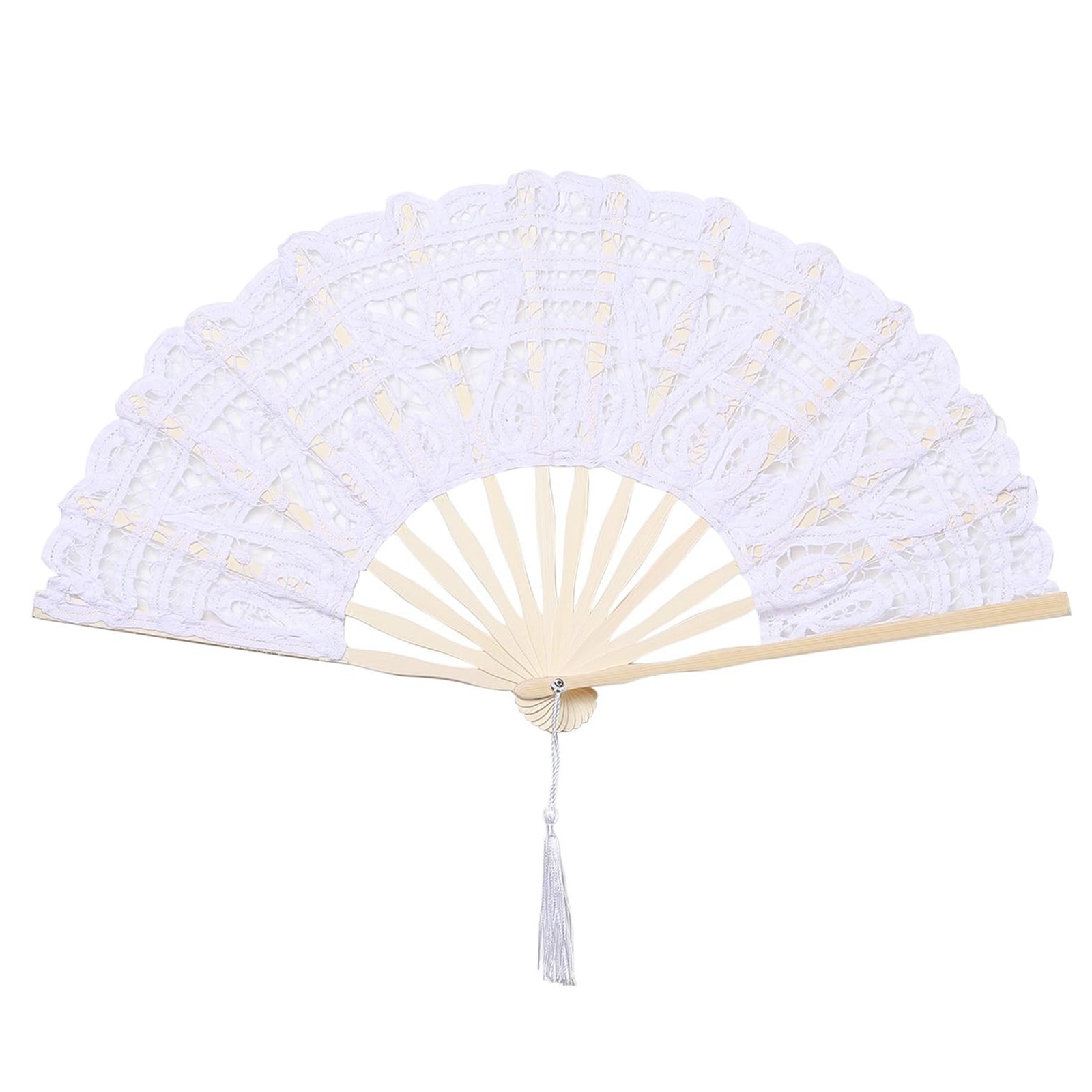 Evantai dantela Lorelei, Alb, Vintage, Pliabil - eMAG.ro