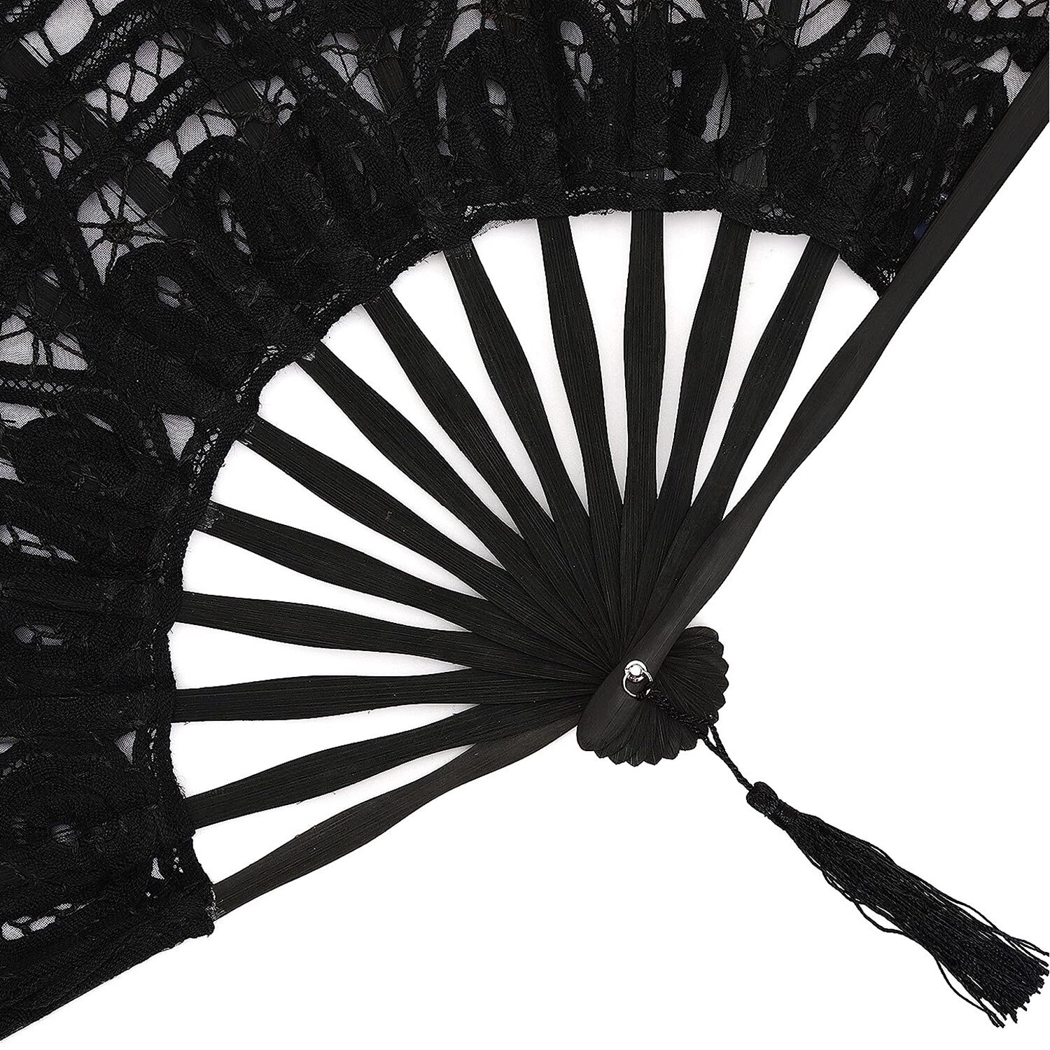 Evantai dantela Lorelei, Negru, Vintage, Pliabil - eMAG.ro