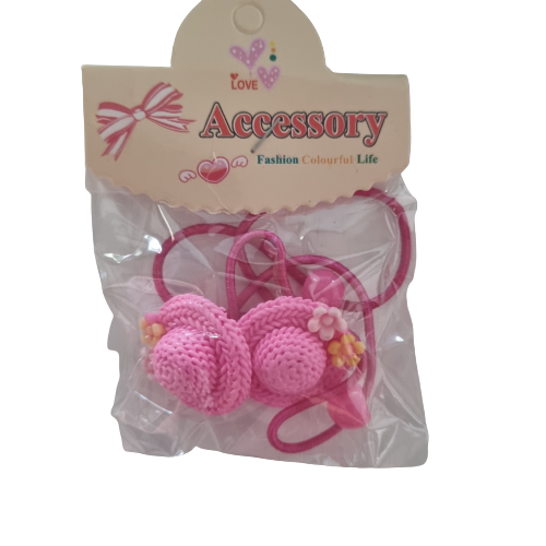 Set elastice par pentru fetite, 2 buc, Model palarie, Roz aprins - eMAG.ro
