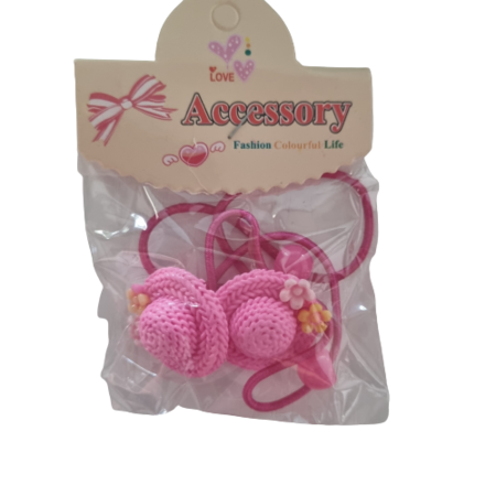 Set elastice par pentru fetite, 2 buc, Model palarie, Roz aprins - eMAG.ro