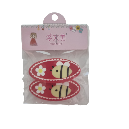 Set clame pentru fetite, Model bondar, 2 bucati, Rosu - eMAG.ro