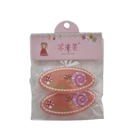 Set clame pentru fetite, Model melc, 2 bucati, Portocaliu - eMAG.ro