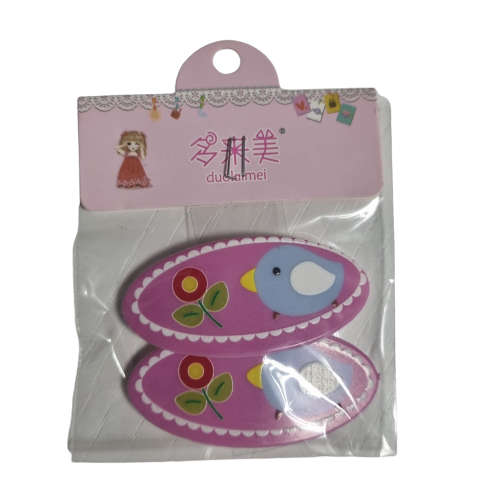 Set clame pentru fetite, Model vrabiuta, 2 bucati, Roz aprins - eMAG.ro