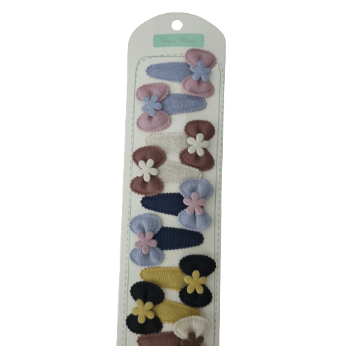 Set clame pentru fetite, Model Fundite si floare, 20 bucati, multicolor ...