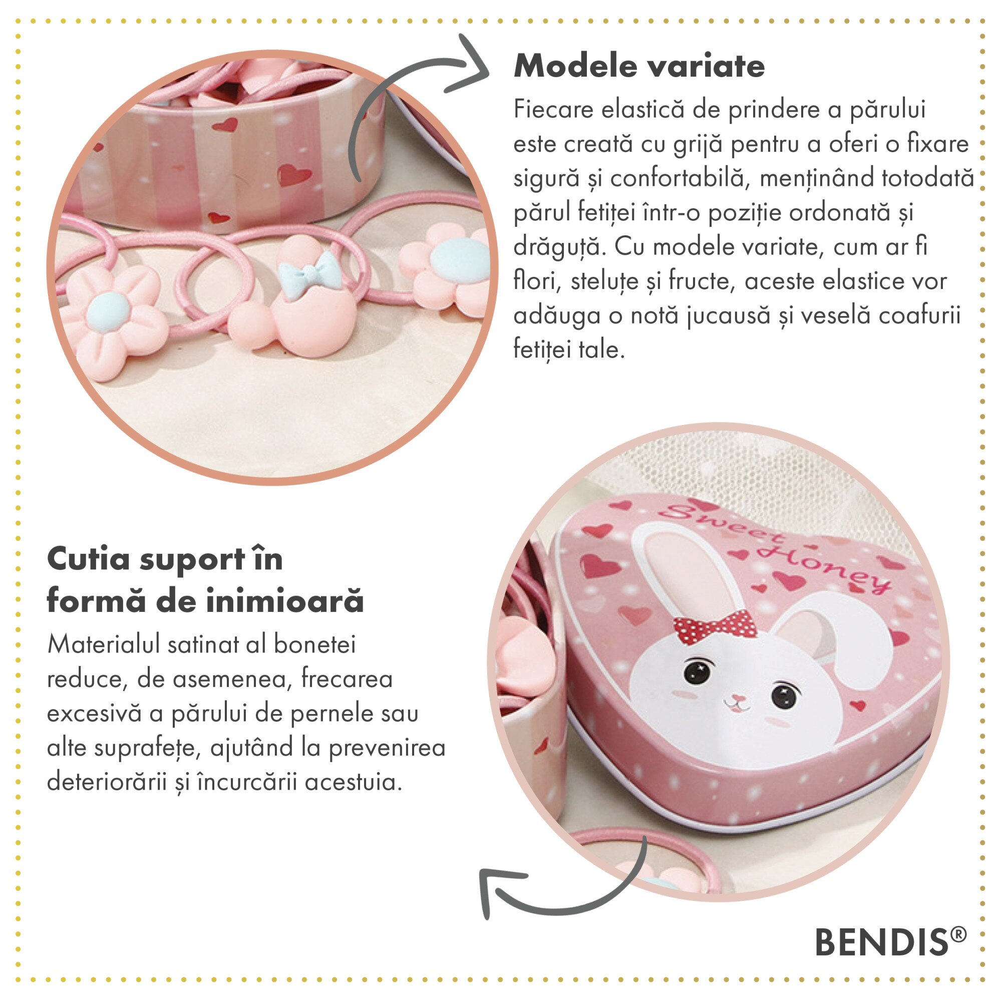 Set 20 de elastice prindere par, pentru fetite, modele cu flori ...