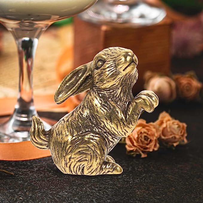 Set 2 iepuri, Alama/Cupru, 3 x 3 cm, Auriu - eMAG.ro