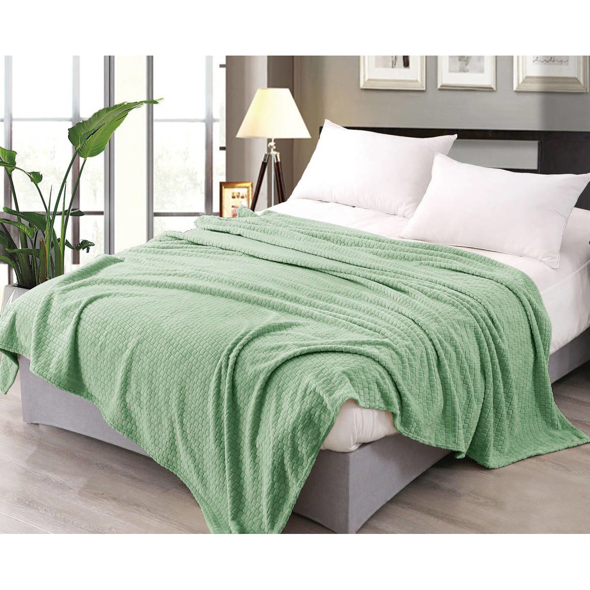 Patura, Microfibra, 160x200 cm, Verde - eMAG.ro
