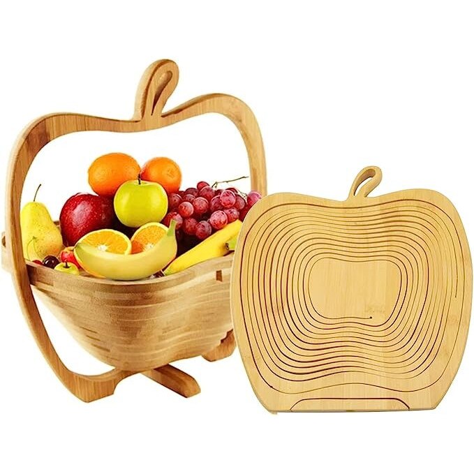 Cos pentru fructe, Bambus, 30 x 27 cm, Bej - eMAG.ro