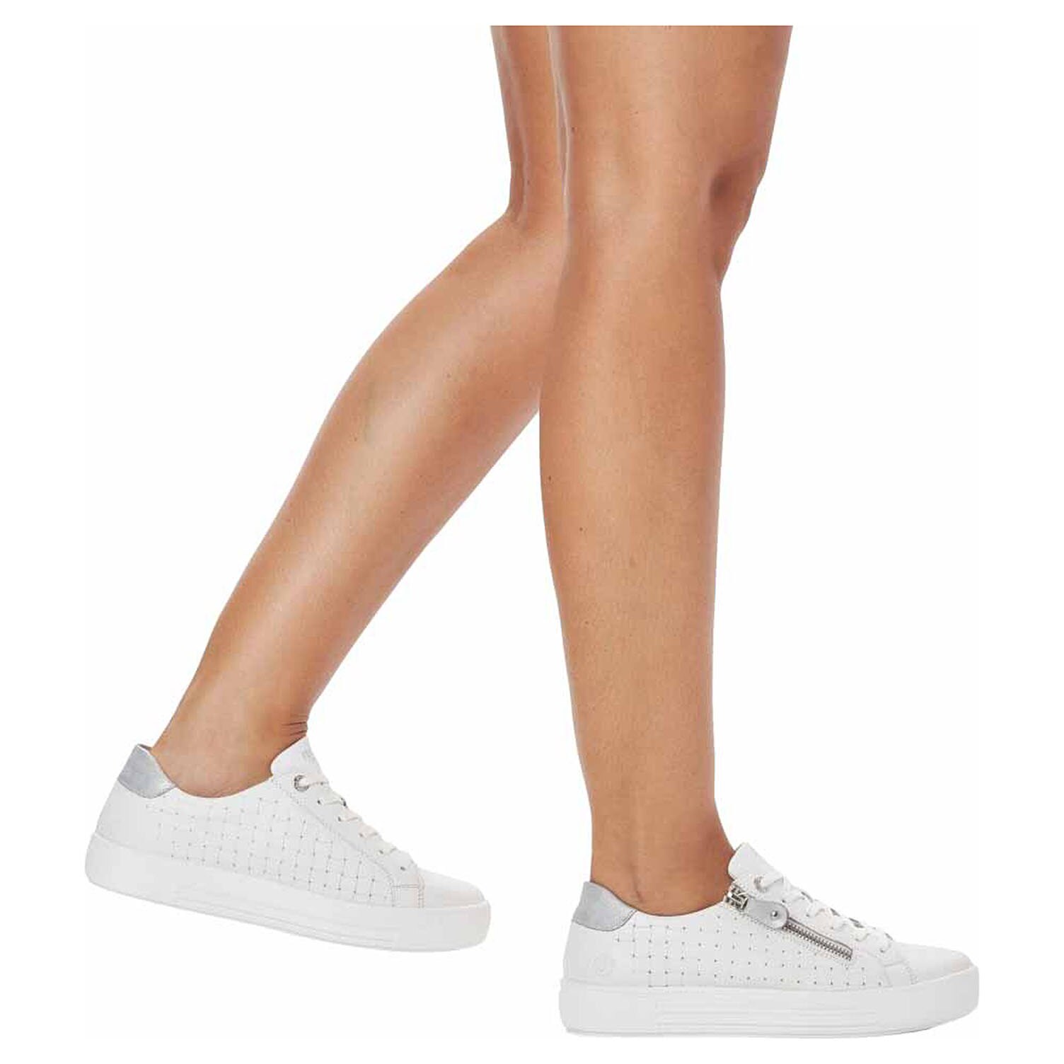 Pantofi sport dama, Remonte D0916-81, piele naturala, alb, 44 - eMAG.ro