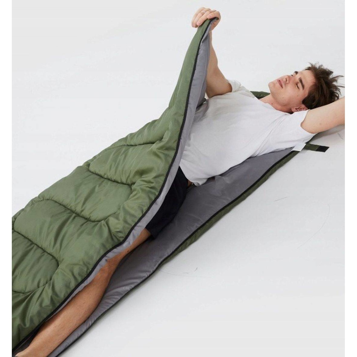 Sac de dormit, ECARLA, Poliester, 210 cm, Verde - eMAG.ro