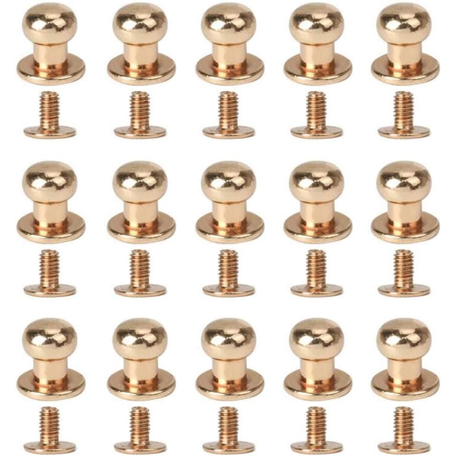 Suruburi cu cap rotund, Alama, Pentru piele, Auriu - eMAG.ro