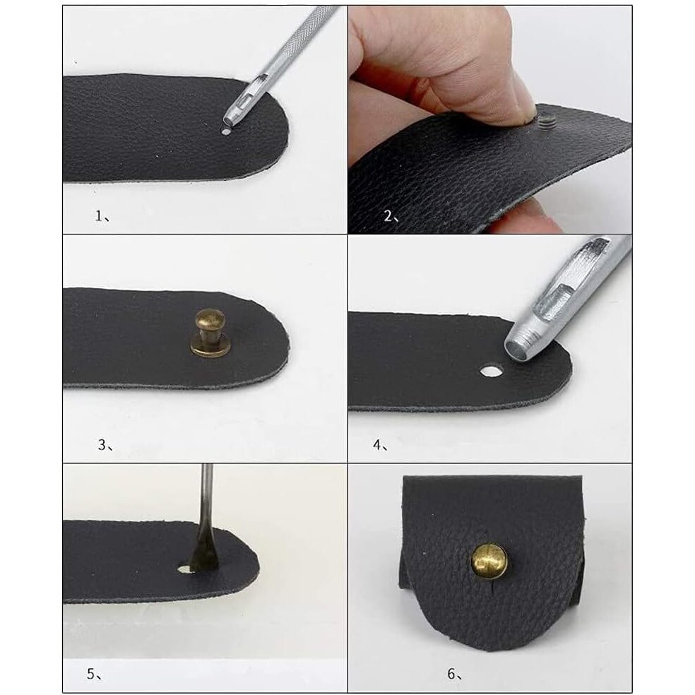 Suruburi cu cap rotund, Alama, Pentru piele, Auriu - eMAG.ro