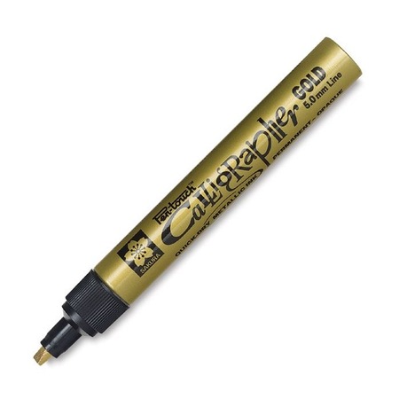 Marker cu vopsea Sakura Calligrapher, M, gold - eMAG.ro