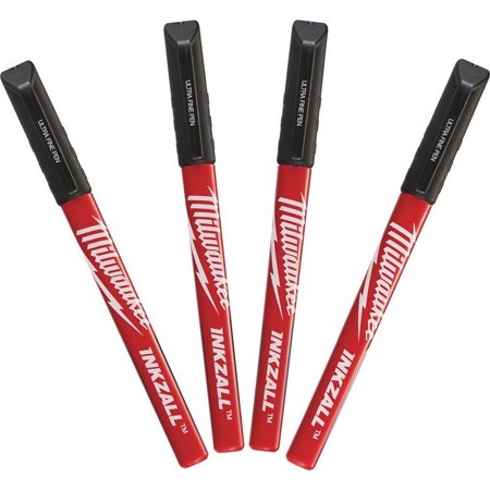 Set 2 x 4 Markere Negre cu Varf Fin, Milwaukee - eMAG.ro