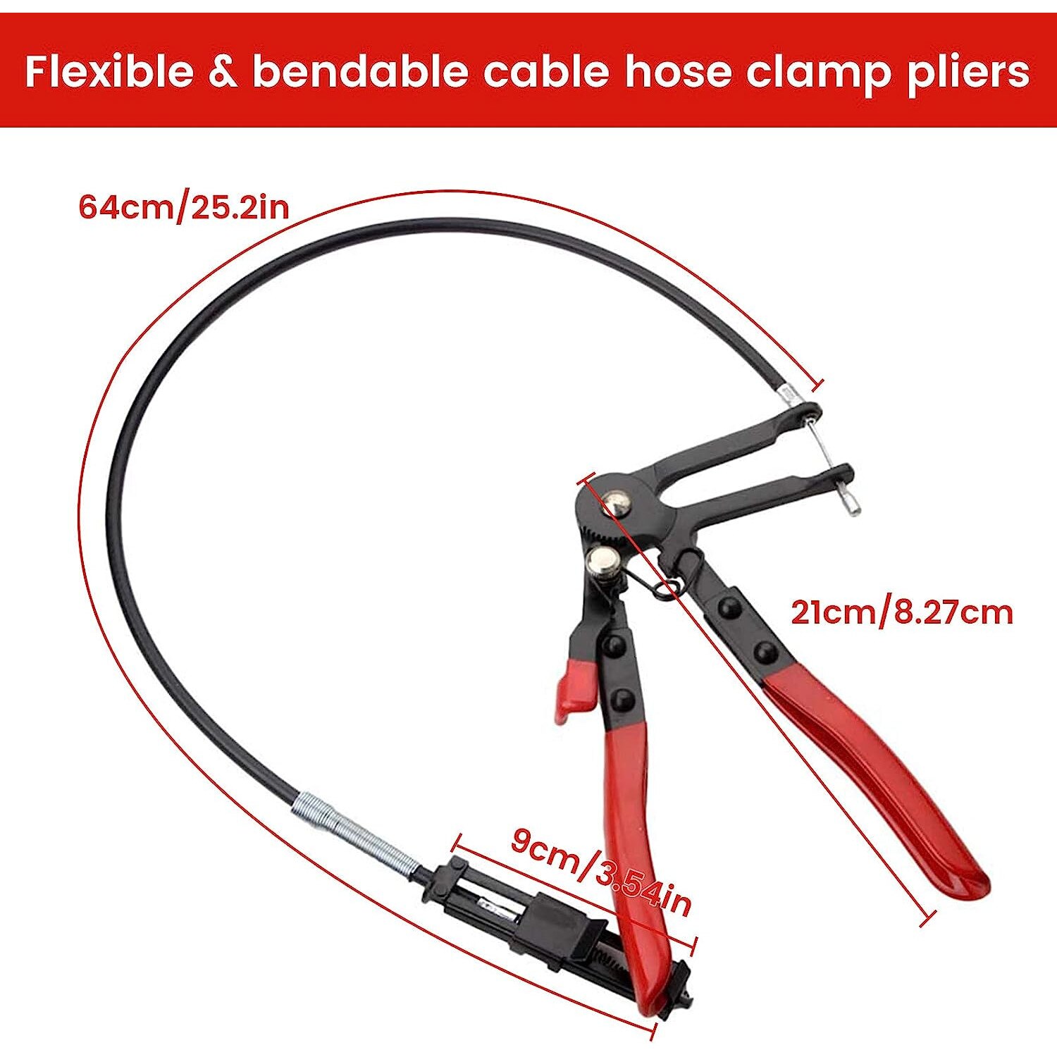 Cleste pentru clema pentru furtun auto, Aliaj, 620 mm, Negru/Rosu - eMAG.ro