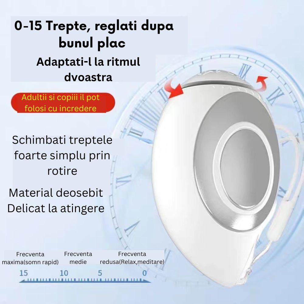 Dispozitiv Anti insomnie, Exaltus®, Portabil, 12 nivele de stimulare cu microcurent, Amelioreaza ...