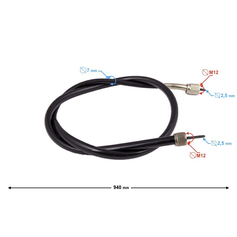 Cablul contor, Moretti, Pentru Travel 125, Negru/Argintiu - eMAG.ro