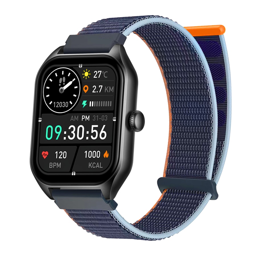 Ceas inteligent Rubicon, Nylon, Ecran de 1.85INCH, Albastru - eMAG.ro