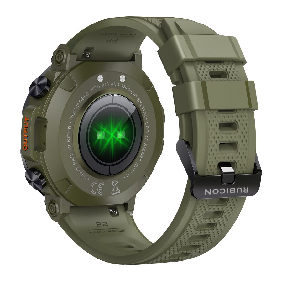 Ceas inteligent Rubicon, Silicon, Ecran de 1.39INCH, Verde - eMAG.ro