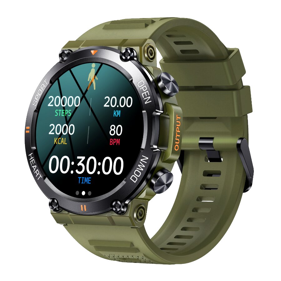 Ceas inteligent Rubicon, Silicon, Ecran de 1.39INCH, Verde - eMAG.ro