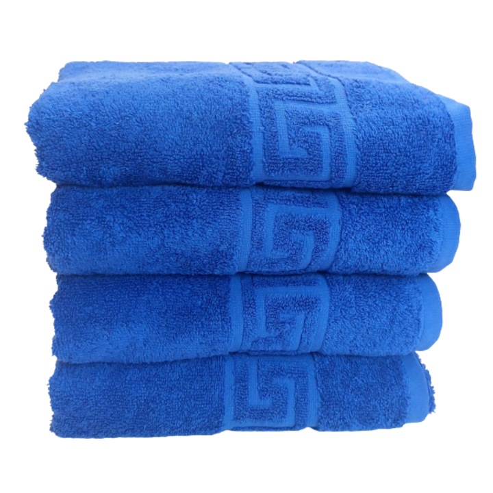 Set Prosoape Pufoase Hoteliere, 50cm x 90cm, 4 Piese, Model Greek,100% ...