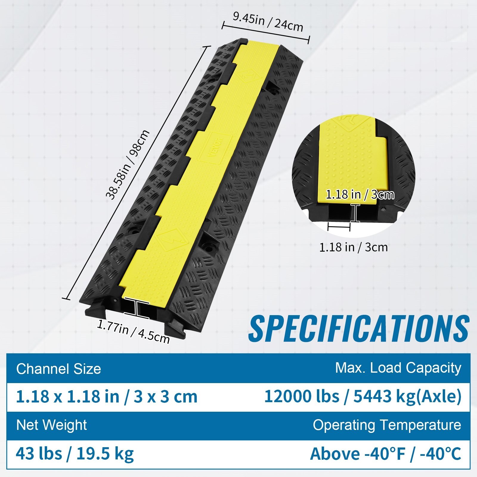 Set de 3 rampe de protectie cabluri cu 2 canale - eMAG.ro