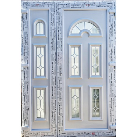 Usa dubla exterior Pvc, cu geam termopan, Karo Big white 130x200 - Alb ...