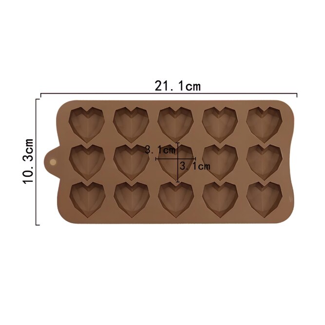 Set 2 forme din silicon inimioare pentru bomboane de ciocolata, cuburi ...