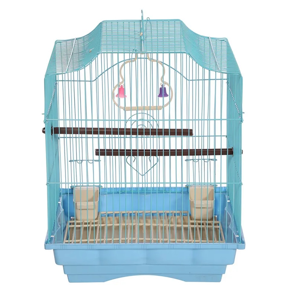 Colivie Patrata 43 x 35 x 28 cm, pentru pasari exotice, Albastru - eMAG.ro