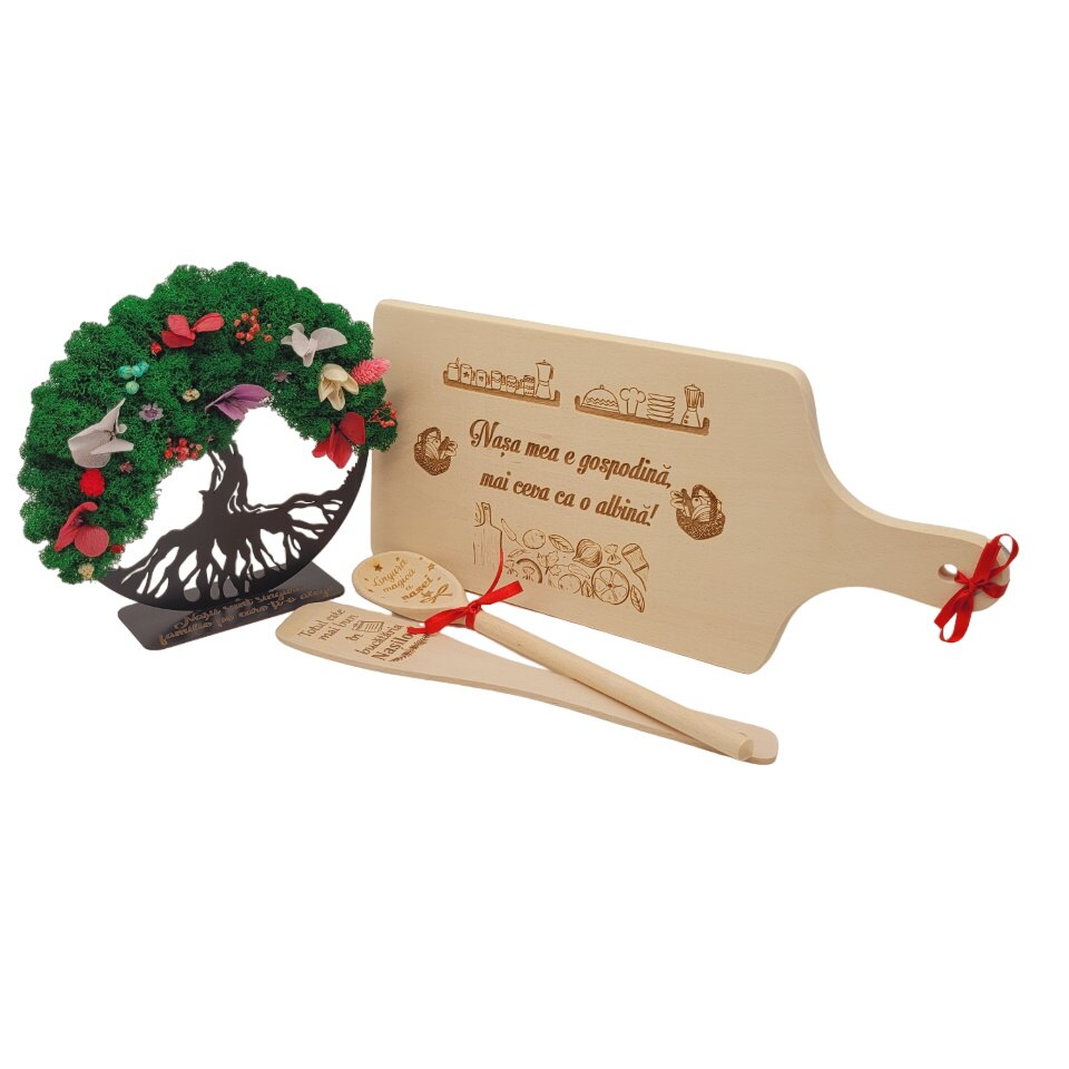 Set cadou personalizat pentru nasa - Tocator cu ustensile gravate ...