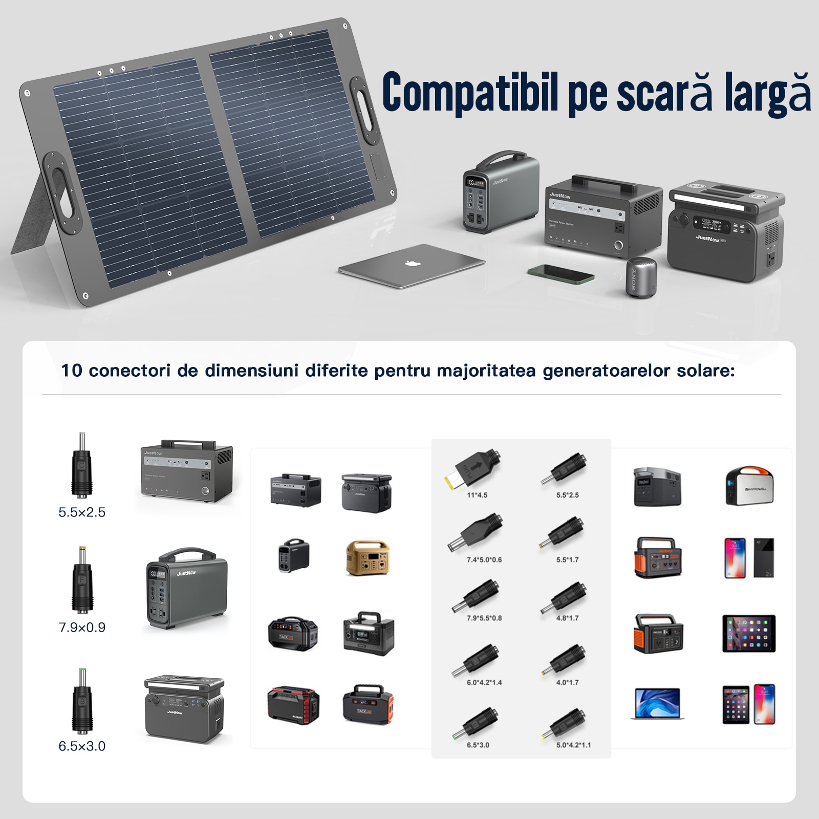 Statie de alimentare portabila 280W/192Wh, JustNow, cu panou solar de ...