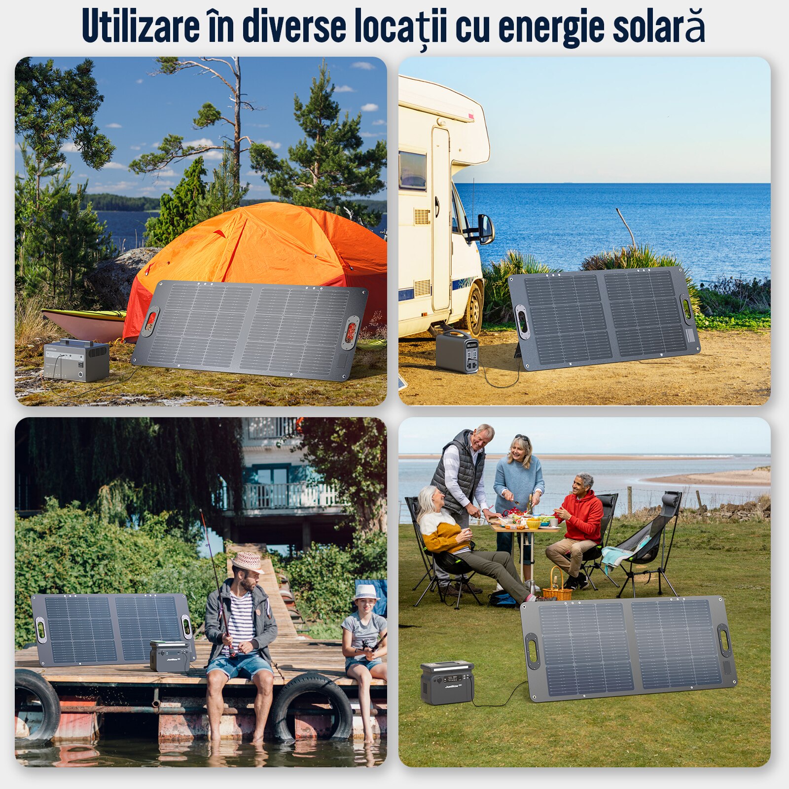 Statie de alimentare portabila 280W/192Wh, JustNow, cu panou solar de ...