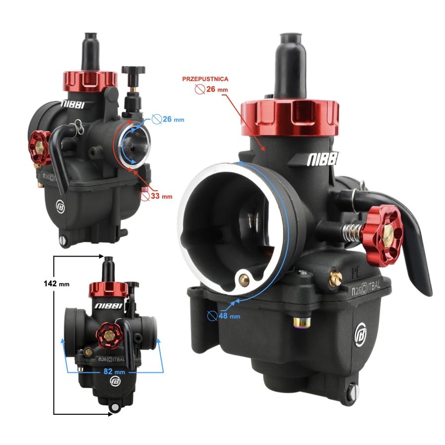 Carburator Racing, NIBBI, PE26, 26 mm - eMAG.ro