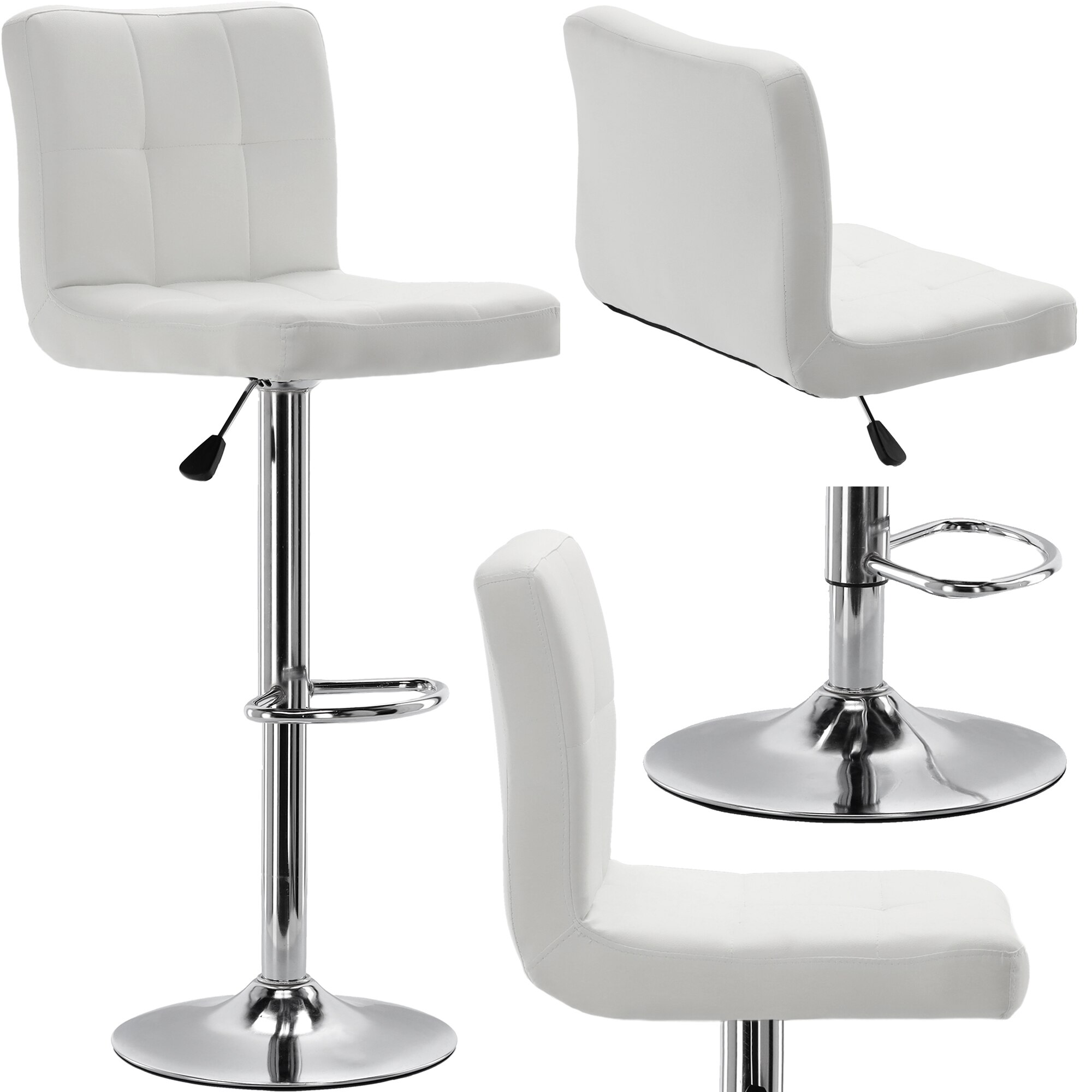 Scaun cosmetica Ardette, BR015, Alb, Piele ecologica, pentru machiaj ...