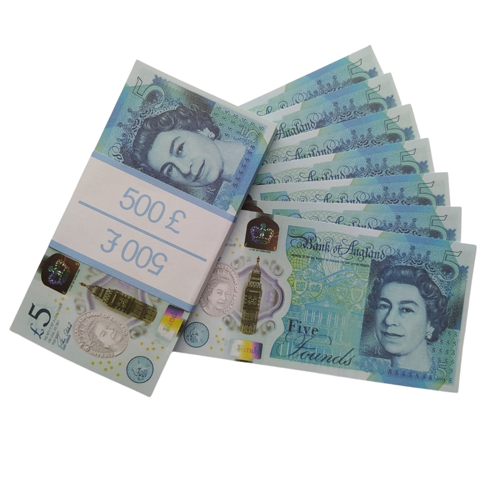 Set de bani suvenir, bancnote de 5 lira britanica, 100 buc - eMAG.ro