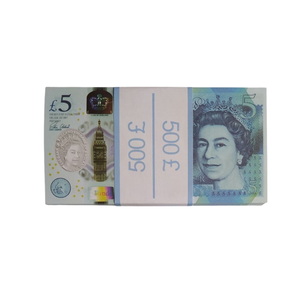 Set de bani suvenir, bancnote de 5 lira britanica, 100 buc - eMAG.ro