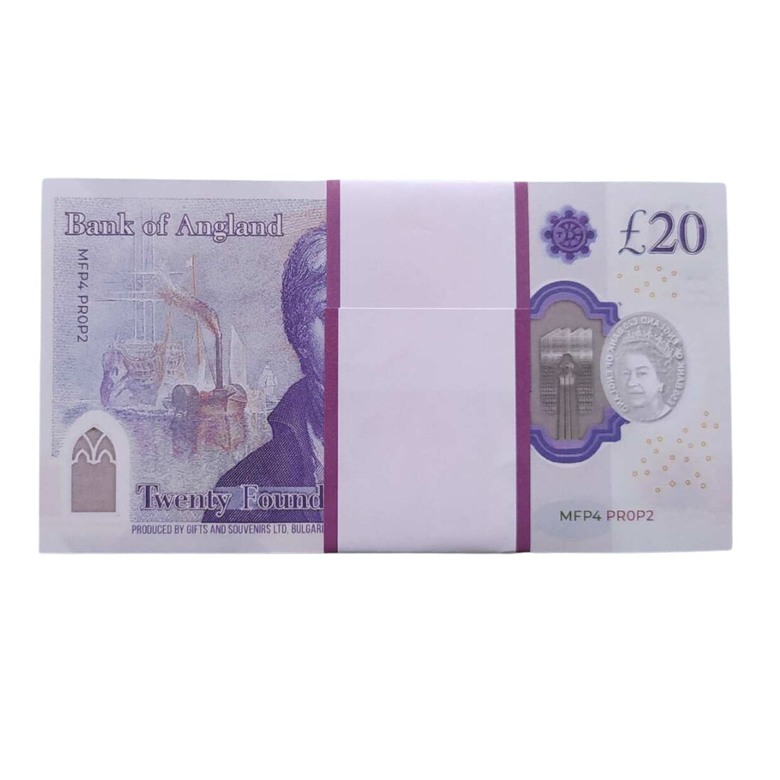 Set de bani suvenir, bancnote de 20 lira britanica, 100 buc - eMAG.ro