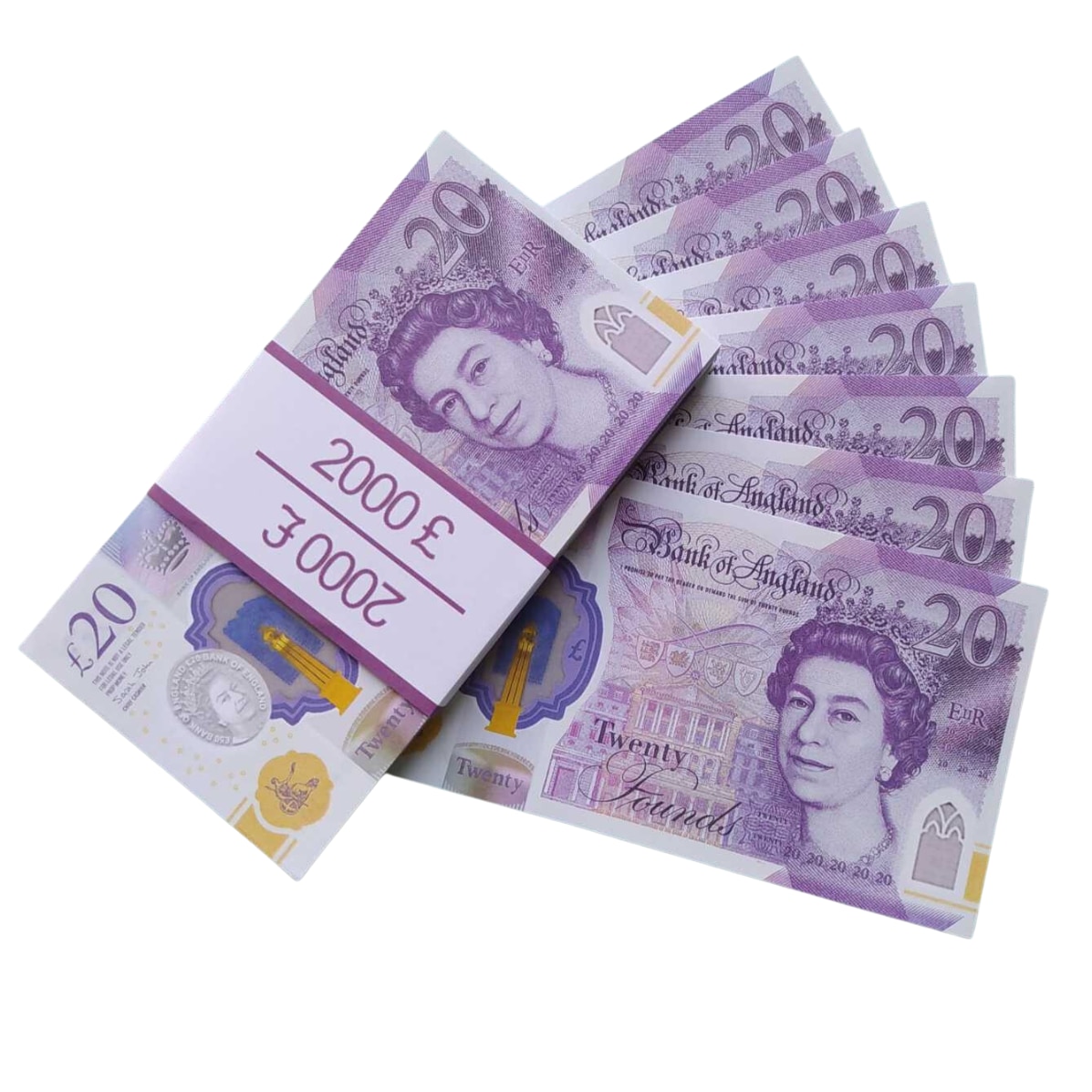 Set de bani suvenir, bancnote de 20 lira britanica, 100 buc - eMAG.ro