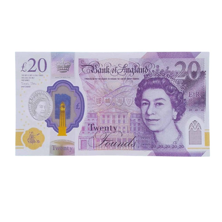 Set de bani suvenir, bancnote de 20 lira britanica, 100 buc - eMAG.ro