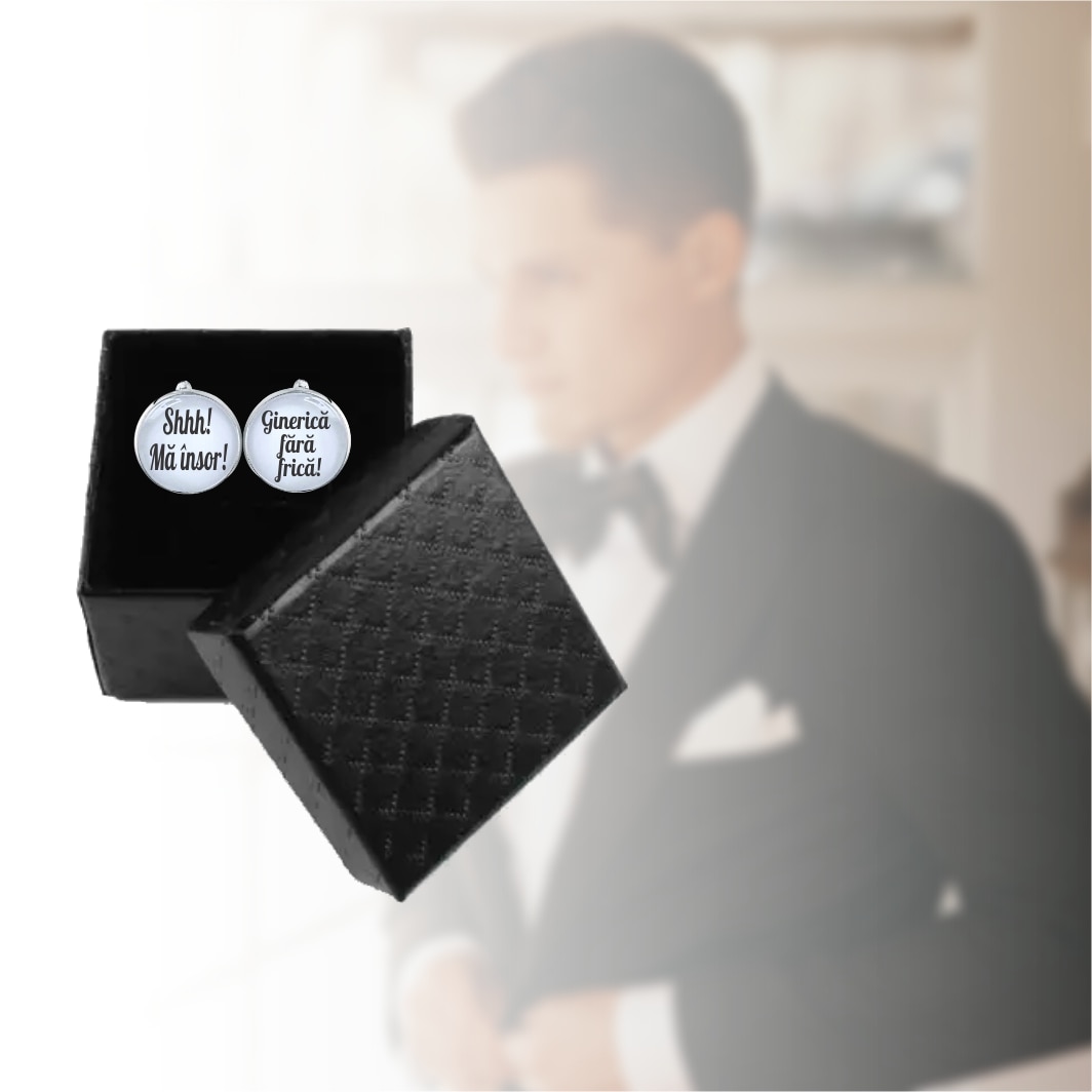 Butoni Personalizati, Mire, Nunta, Argintiu, 18×16 mm, BMN015 - eMAG.ro