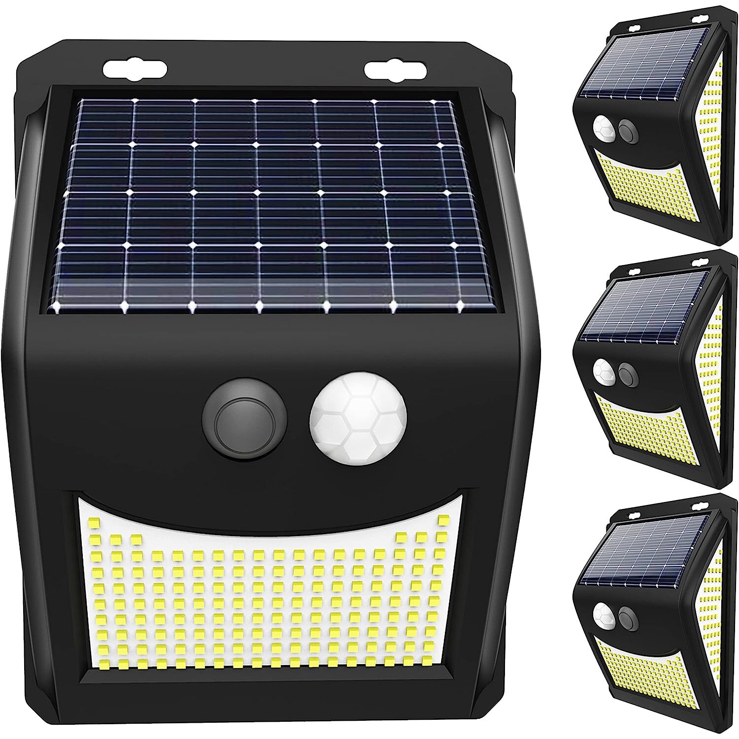 Set 4 lampi solare de gradina, IP65, 14 x 10.5cm, Negru - eMAG.ro