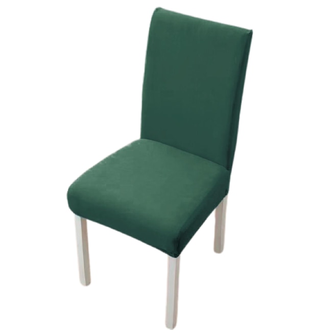 Set 4 huse pentru scaune, Uni, Poliester cu Elastan, Verde Smarald ...